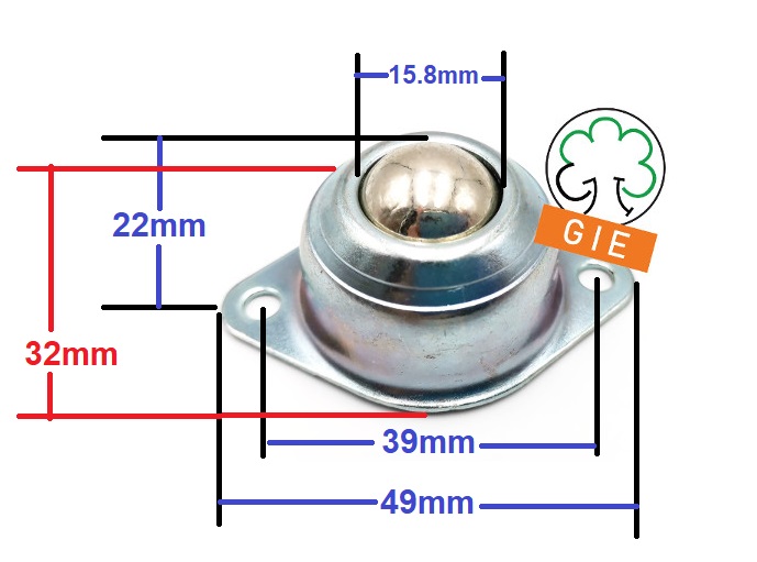 Steel Ball Universal Wheel (Castor) - GI Electronic
